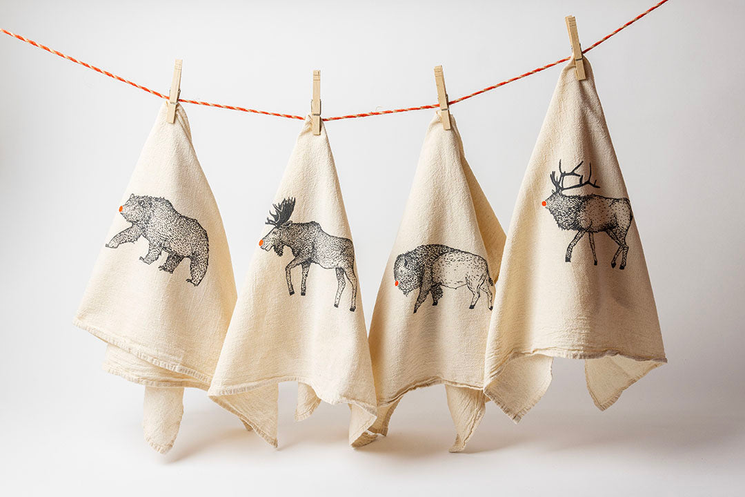 Red Nose Bison Holiday Tea Towel – Bird & Buffalo